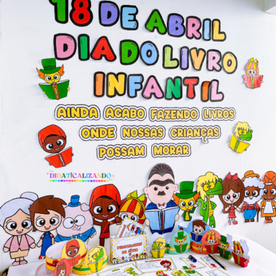 Painel Dia do Livro Infantil com lembrancinhas – Lojinha Didaticalizando